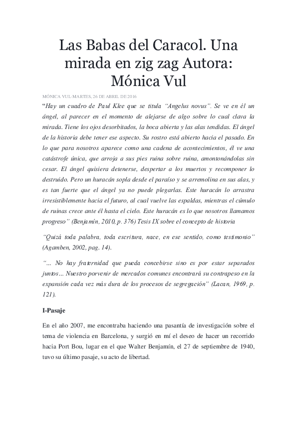 (DOC) Las Babas del Caracol Una mirada en zig zag