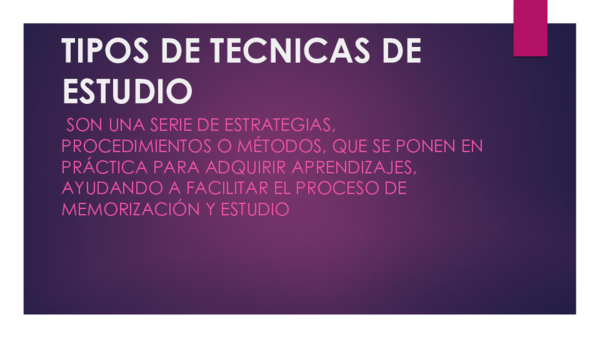 (PPT) TIPOS DE TECNICAS DE ESTUDIO