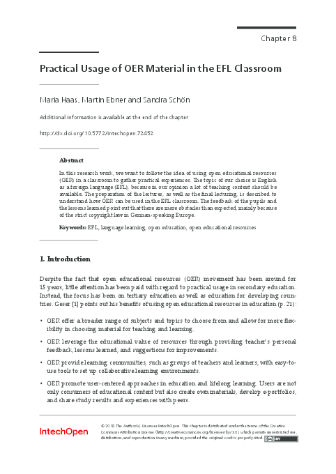 (PDF) Practical Usage of OER Material in the EFL Classroom Practical ...