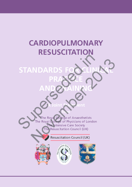 (PDF) CARDIOPULMONARY RESUSCITATION STANDARDS FOR CLINICAL PRACTICE AND ...