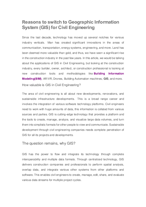 (DOC) Reasons to switch to Geographic Information System (GIS) for ...