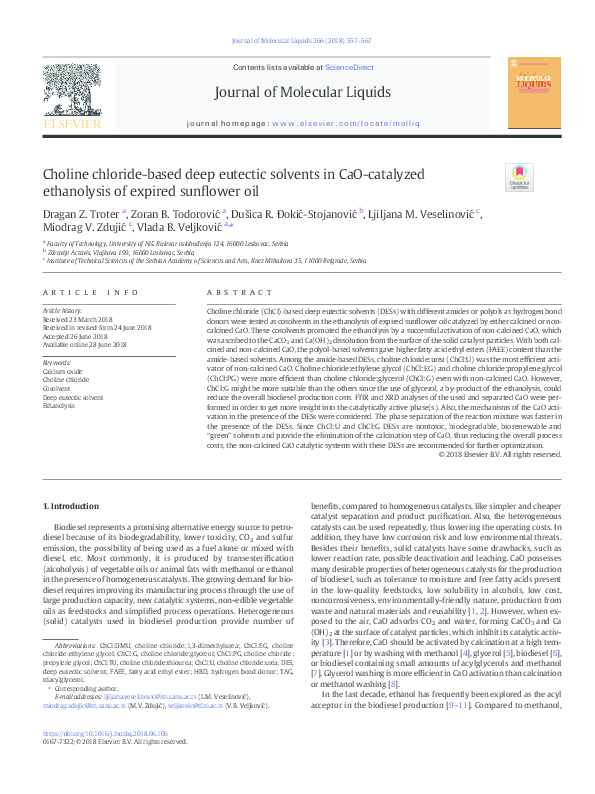 (PDF) Choline chloride-based deep eutectic solvents in CaO-catalyzed ...