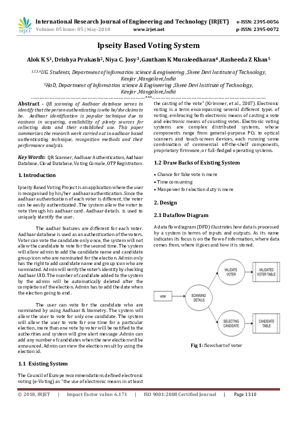 Pdf Irjet Ipseity Based Voting System 