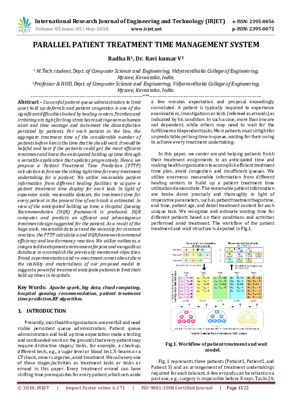 (PDF) PARALLEL PATIENT TREATMENT TIME MANAGEMENT SYSTEM
