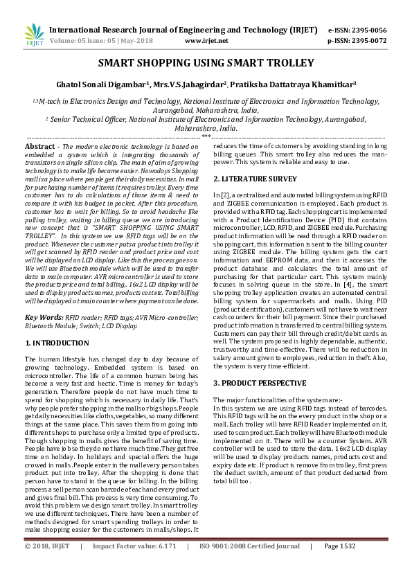 (PDF) SMART SHOPPING USING SMART TROLLEY