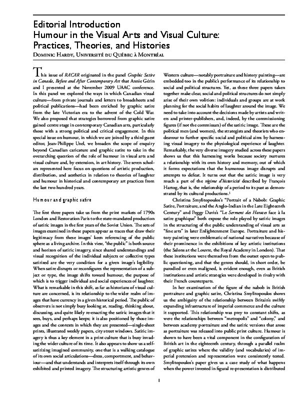 (PDF) Editorial Introduction Humour in the Visual Arts and Visual ...