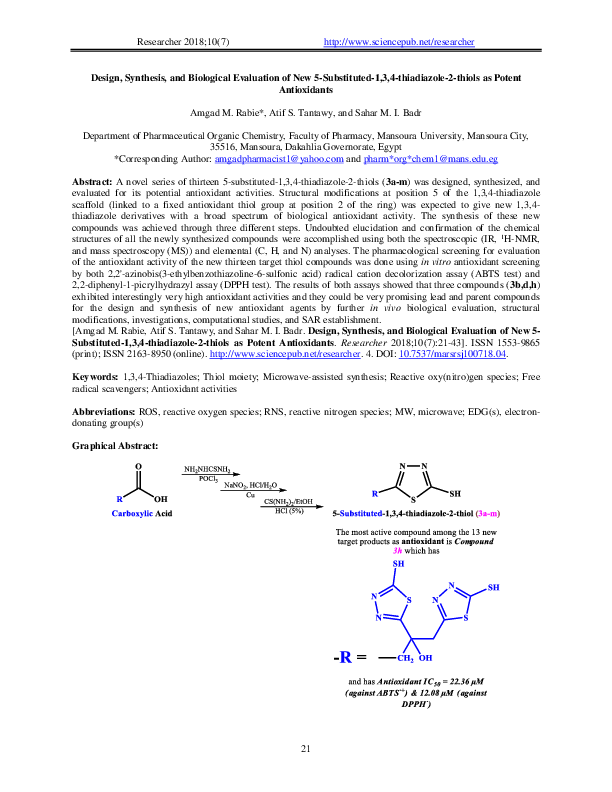 (PDF) Design, Synthesis, and Biological Evaluation of New 5-Substituted ...