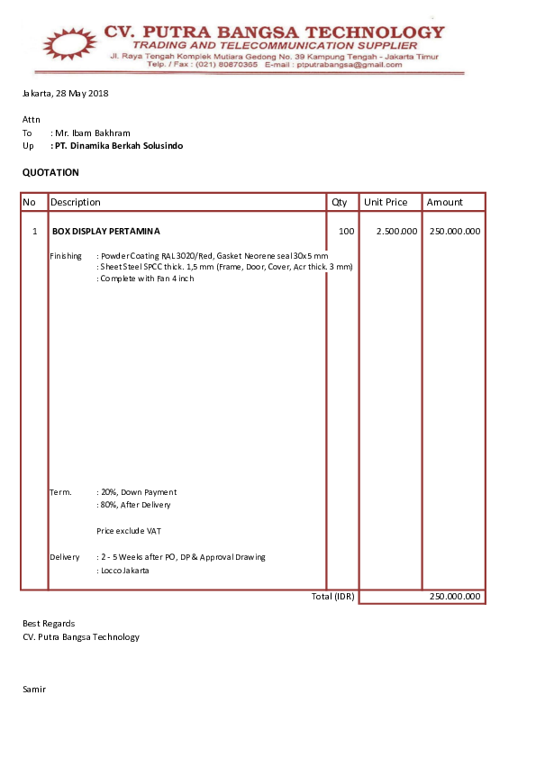 (PDF) DISPLAY BOX QUOTATION | Mass Wahyu - Academia.edu