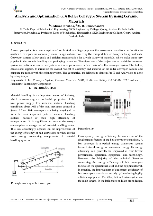 (PDF) Analysis and Optimization of A Roller Conveyor System by using Ceramic Materials