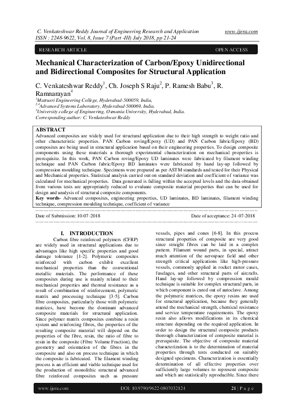 (PDF) Mechanical Characterization of Carbon/Epoxy Unidirectional and ...