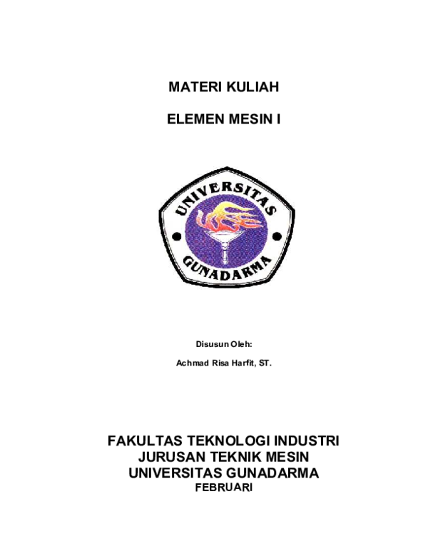 (PDF) Materi Elemen Mesin