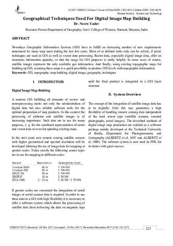 (PDF) Geographical Techniques Used For Digital Image Map Building