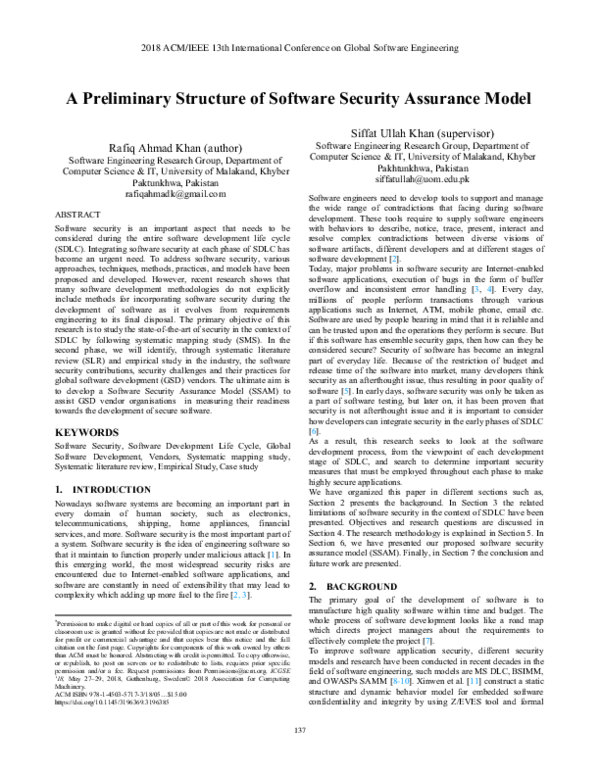 (PDF) A Preliminary Structure of Software Security Assurance Model