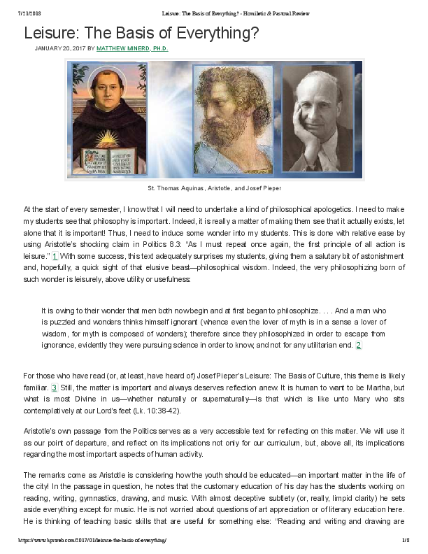 (PDF) Leisure The Basis of Everything