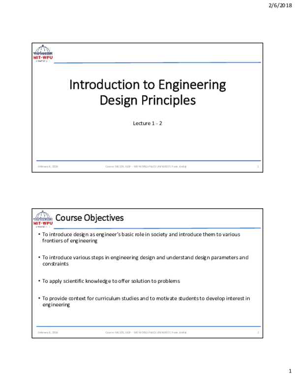 (PDF) Introduction to Engineering Design Principles