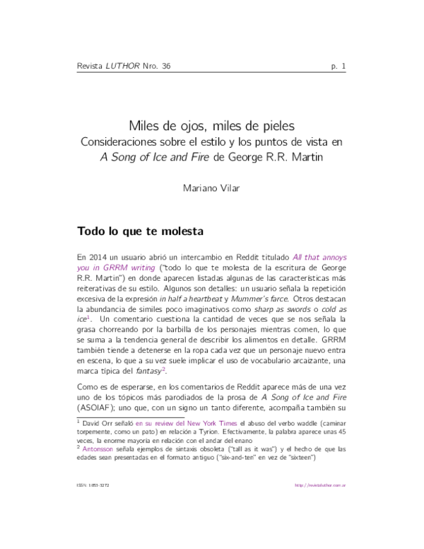 (PDF) Miles de ojos, miles de pieles. Consideraciones sobre el estilo y ...