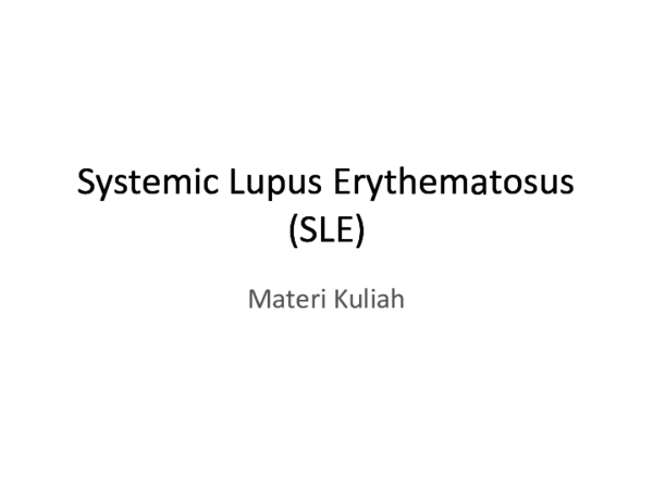 (PPT) Systemic lupus erythematosus sle materi kuliah