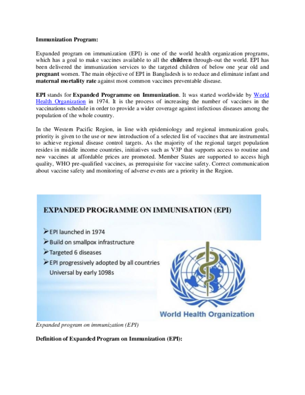 (DOC) Immunization Program
