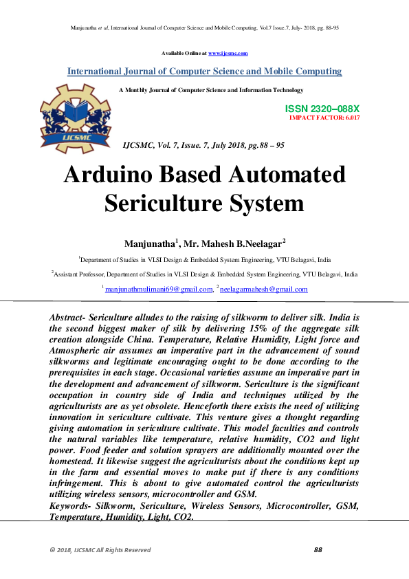 (PDF) Arduino Based Automated Sericulture System