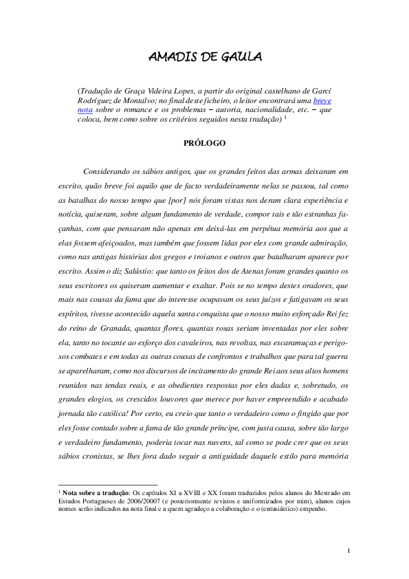 (PDF) AMADIS DE GAULA