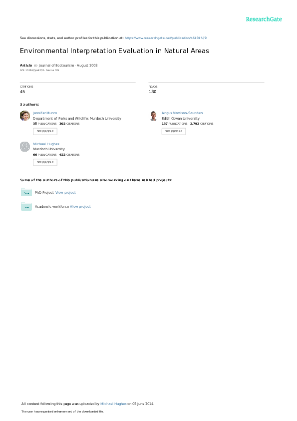 (PDF) Environmental Interpretation Evaluation in Natural Areas | Angus ...