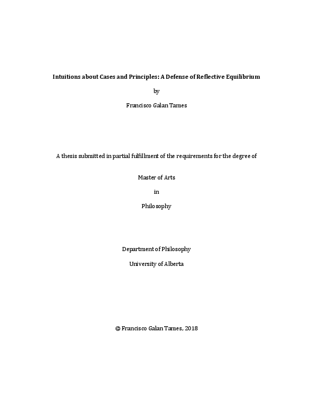(PDF) Intuitions about Cases and Principles: A Defense of Reflective ...