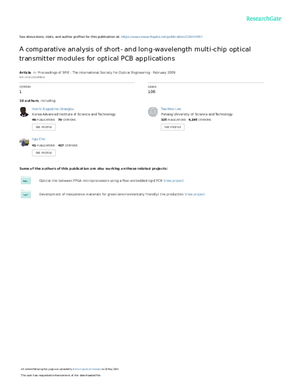 (PDF) A comparative analysis of short- and long-wavelength multi-chip ...
