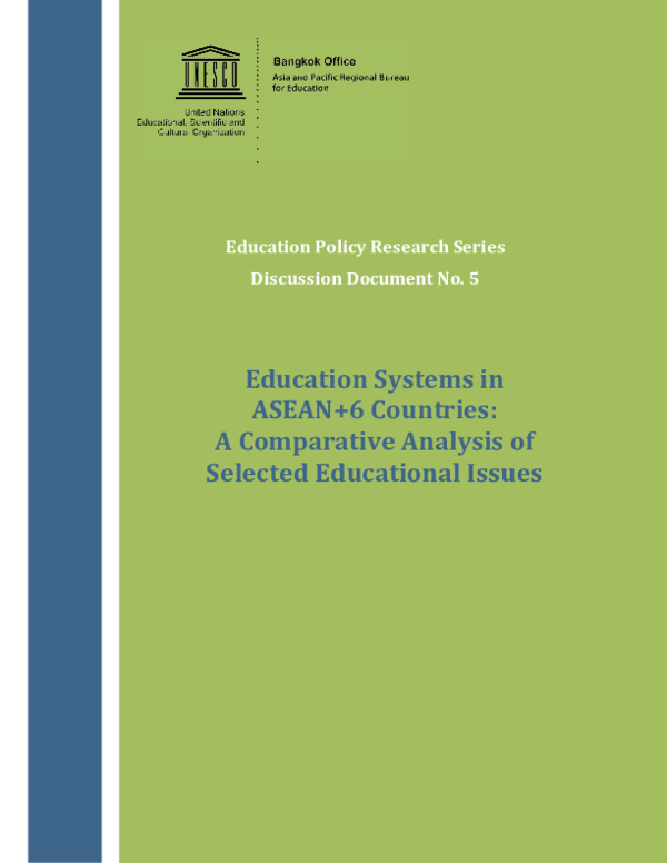 (PDF) Education Policy Research Series Education Systems in ASEAN+6 ...