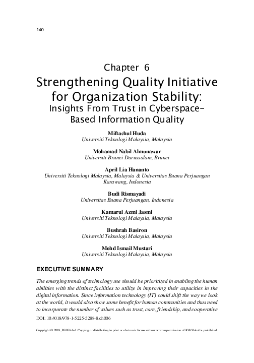 (PDF) Strengthening Quality Initiative for Organization Stability ...