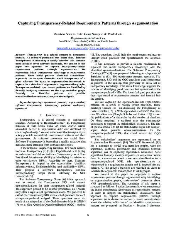 (PDF) Capturing transparency-related requirements patterns through ...
