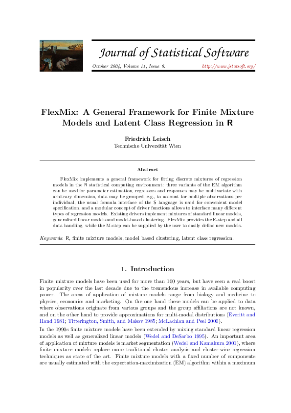 Pdf Flexmix A General Framework For Finite Mixture Models And Latent Class Regression In R