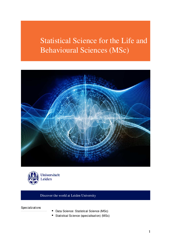 (PDF) Statistical Science for the Life and Behavioural Sciences