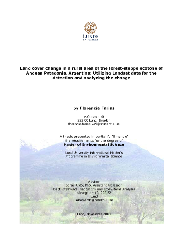 (PDF) Land cover change in a rural area of the forest-steppe ecotone of ...