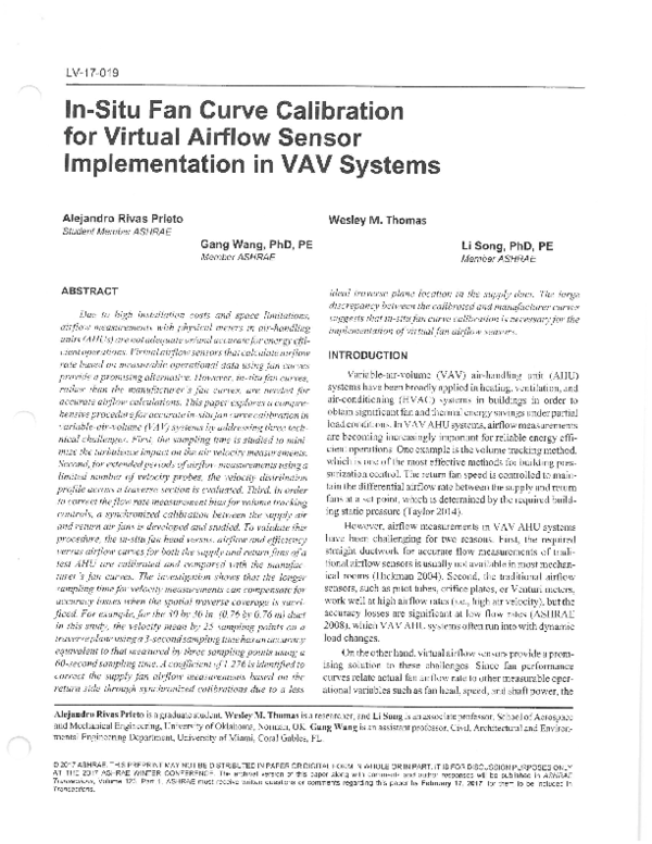 (PDF) In-Situ Fan Curve Calibration for Virtual Airflow Sensor ...