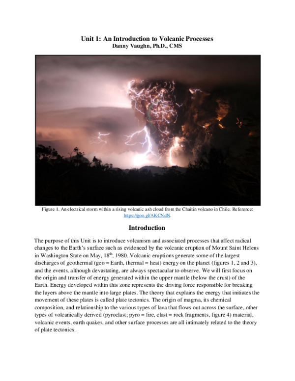 (PDF) 3. An Introduction to Volcanic Processes