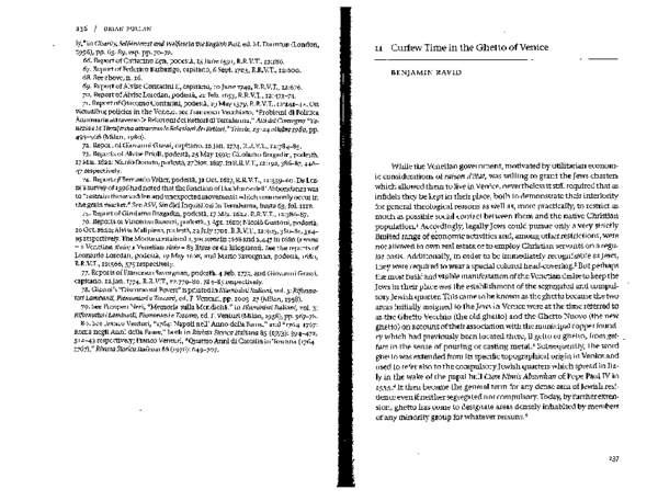 (PDF) Benjamin Ravid, “Curfew Time in the Ghetti of Venice,” in Ellen ...