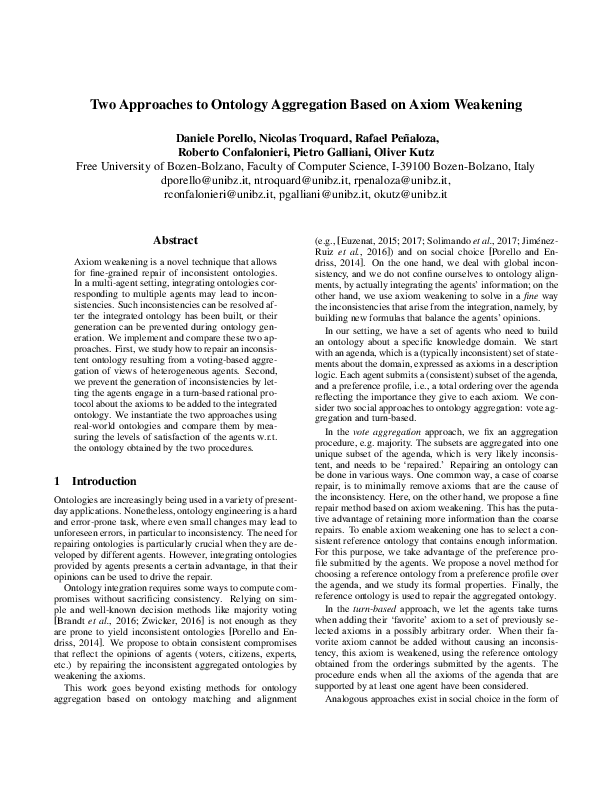 (PDF) Two Approaches to Ontology Aggregation Based on Axiom Weakening