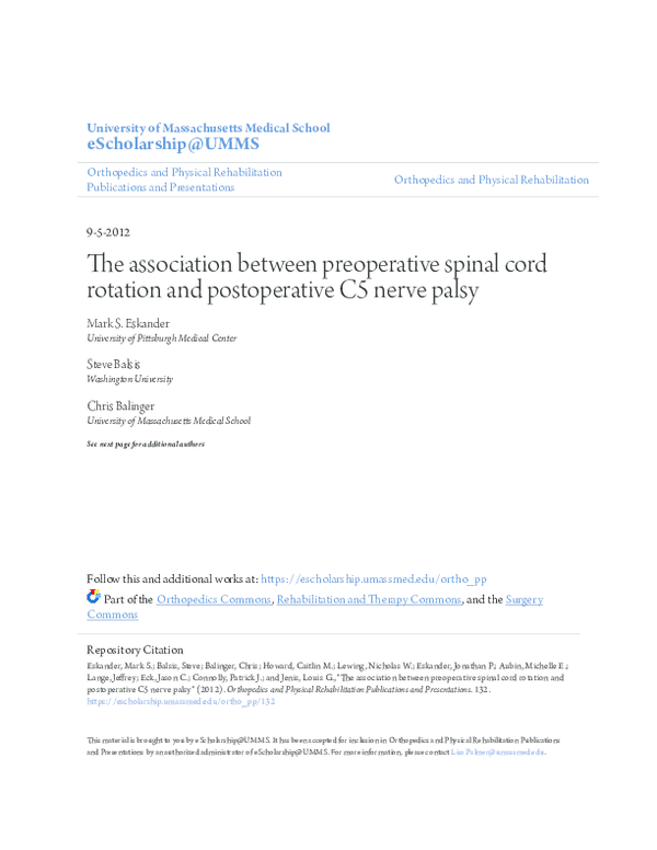 (PDF) The Association Between Preoperative Spinal Cord Rotation and ...