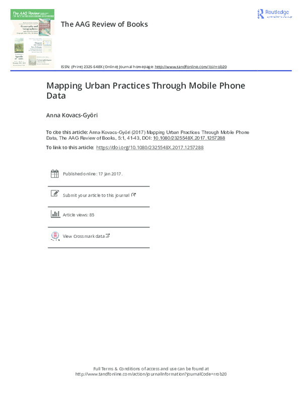 (PDF) Mapping Urban Practices Through Mobile Phone Data