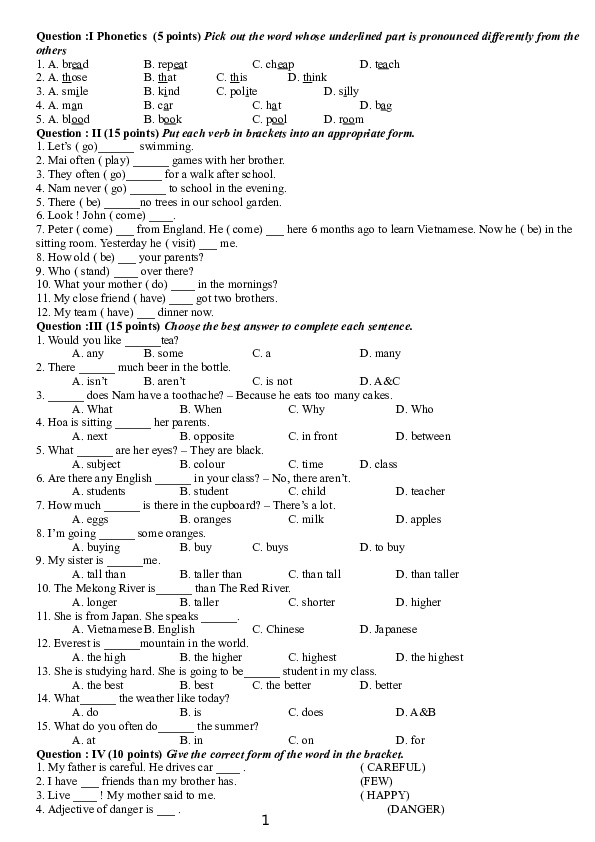 (DOC) Question :I Phonetics