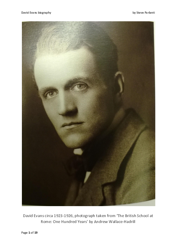 (DOC) David Evans sculptor biography