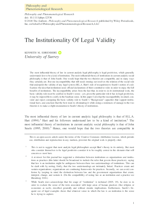 (PDF) The Institutionality of Legal Validity