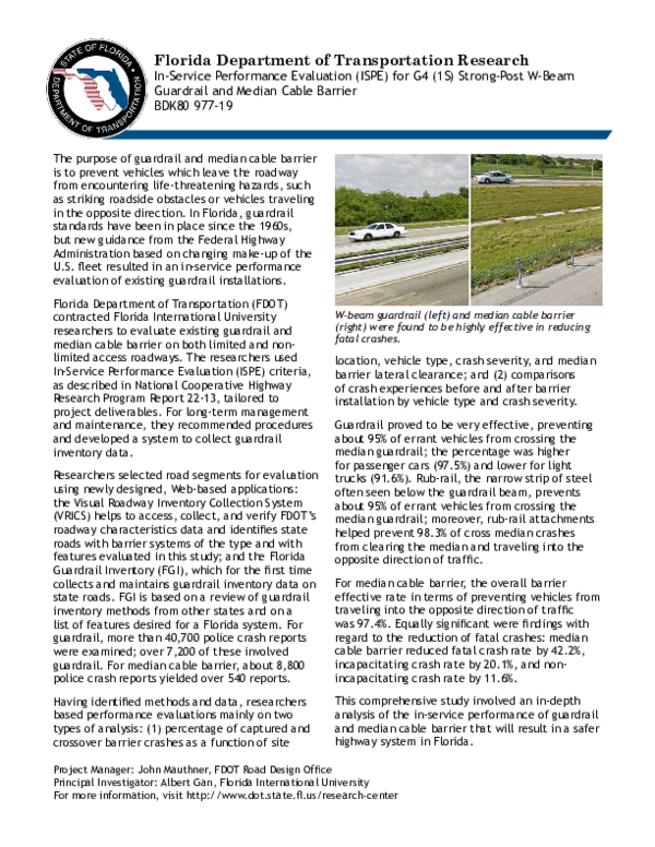 (PDF) Florida Department of Transportation Research