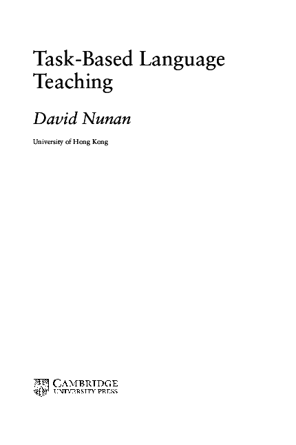 (PDF) Task-Based Language Teaching (PDF) Task-Based Language Teaching