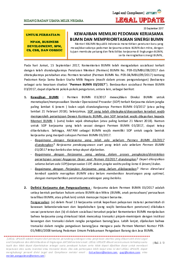 (PDF) Legal and Compliance| LEGAL UPDATE