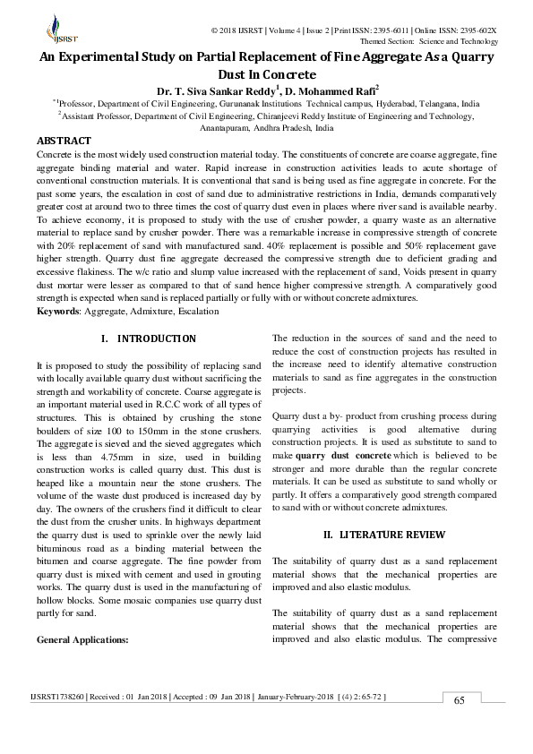 (PDF) An Experimental Study on Partial Replacement of Fine Aggregate As ...