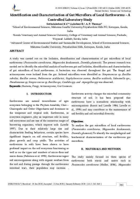 (PDF) Identification and Characterization of Gut Microflora of Local ...