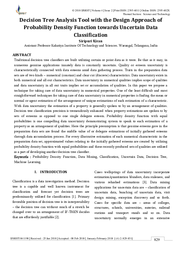 Pdf Decision Tree Analysis Tool With The Design Approach Of