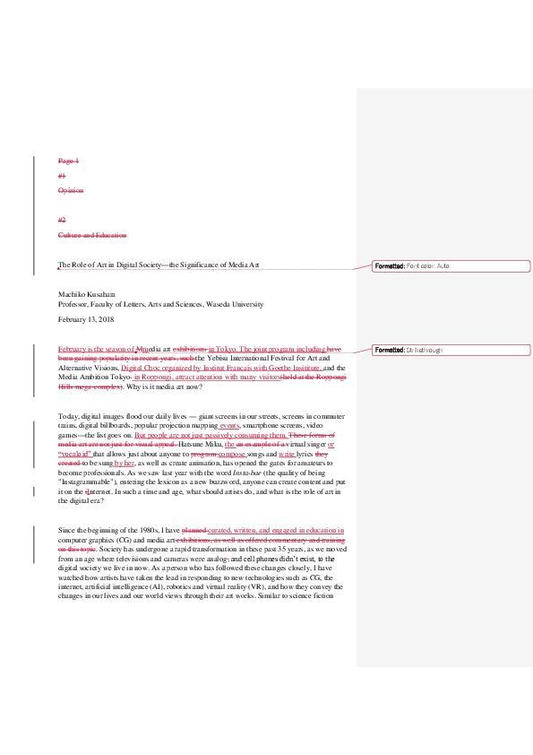 (DOC) The Role of Art in Digital Society—the Significance of Media Art