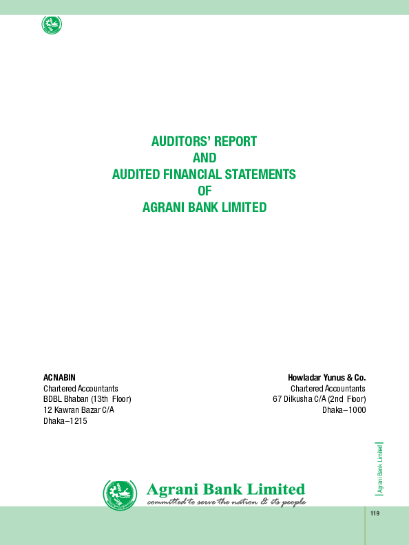 (PDF) Auditors' report And Audited FinAnciAl stAtements oF AgrAni BAnk ...